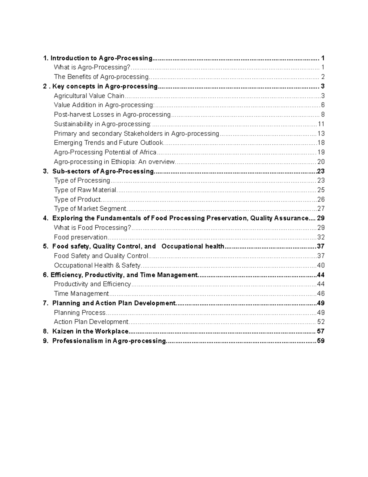 Introduction to Agro-Processing Training Manual - Introduction to - Studocu