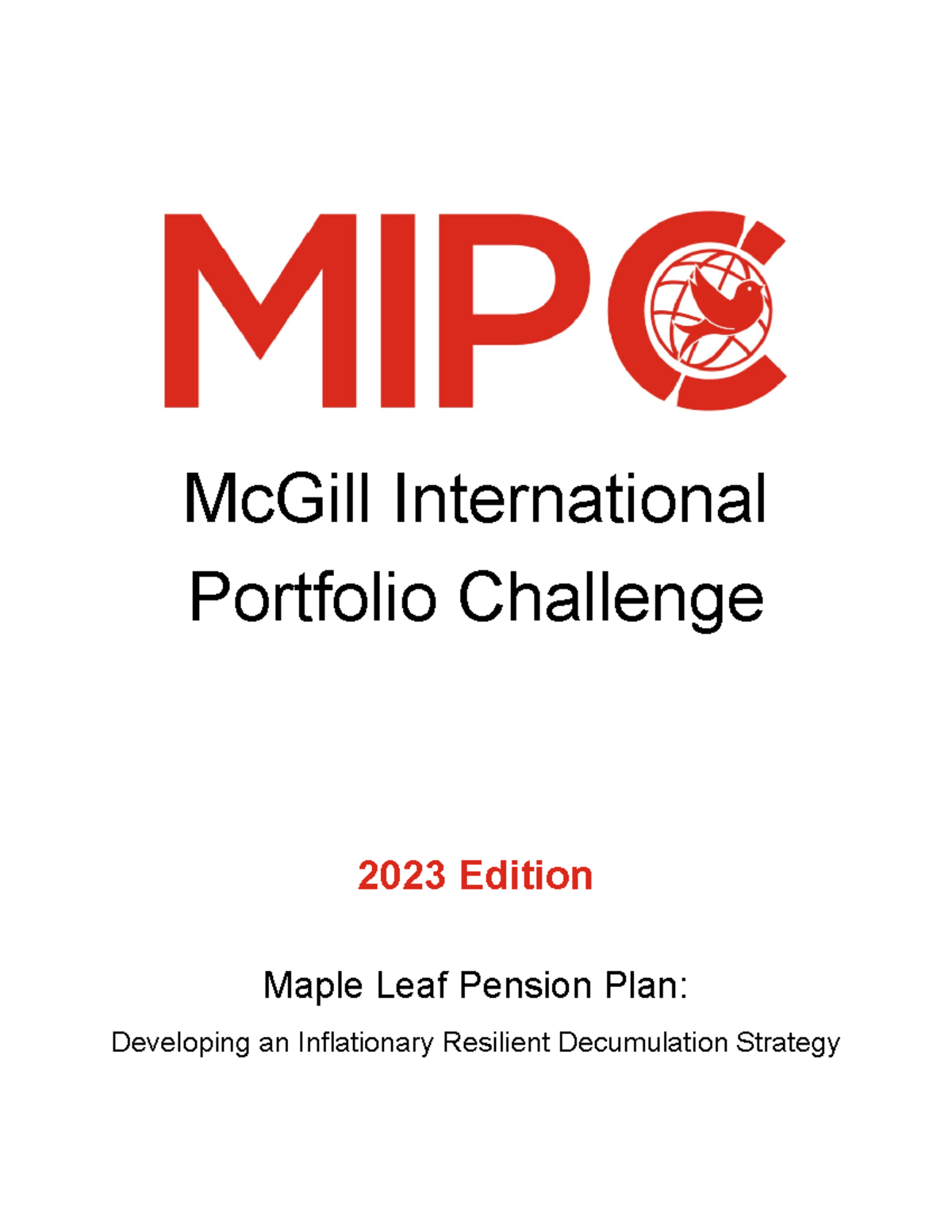 MIPC 2023 Case - a case during the finance class - McGill International Portfolio Challenge 2023 ...