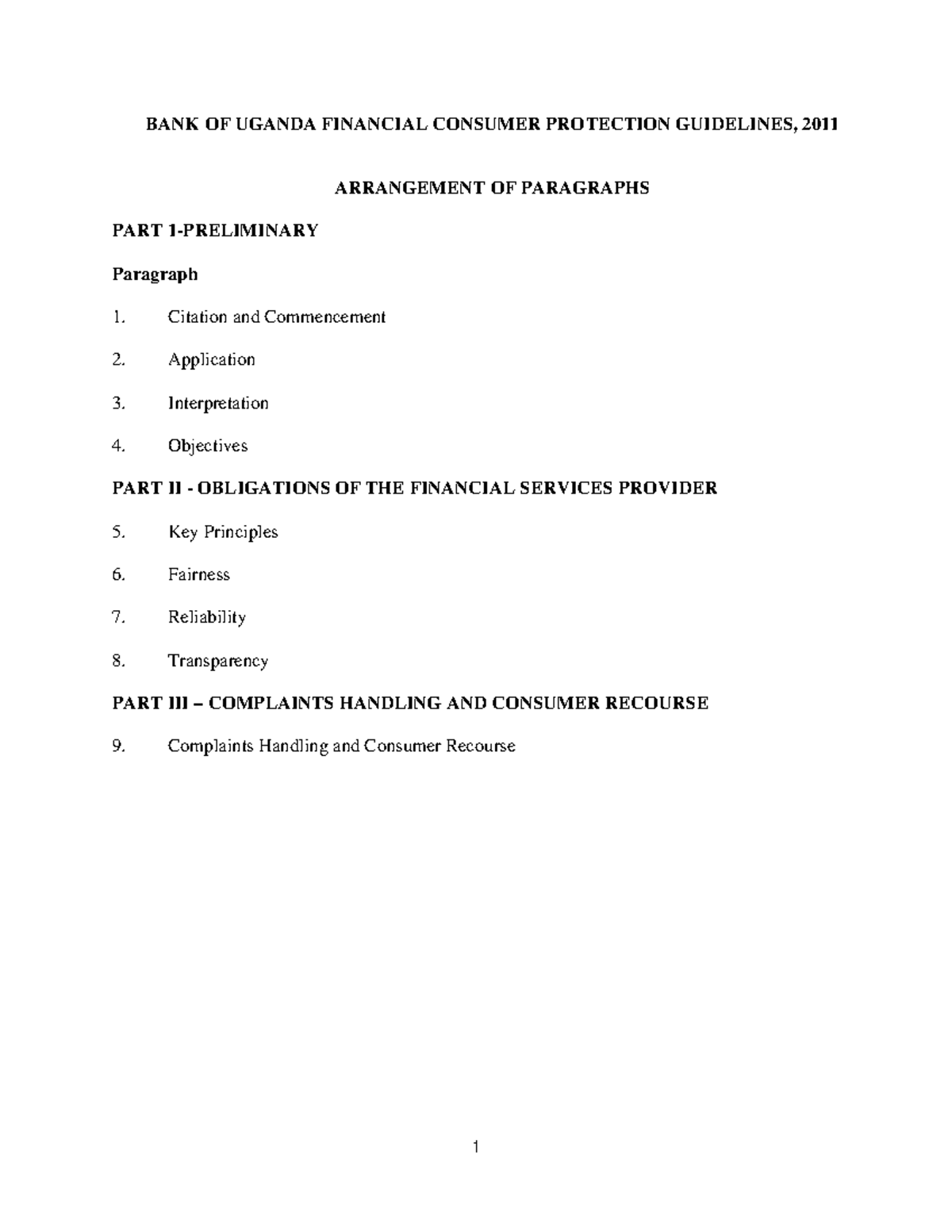 Financial Consumer Protection Guidelines 2011 - Application These ...