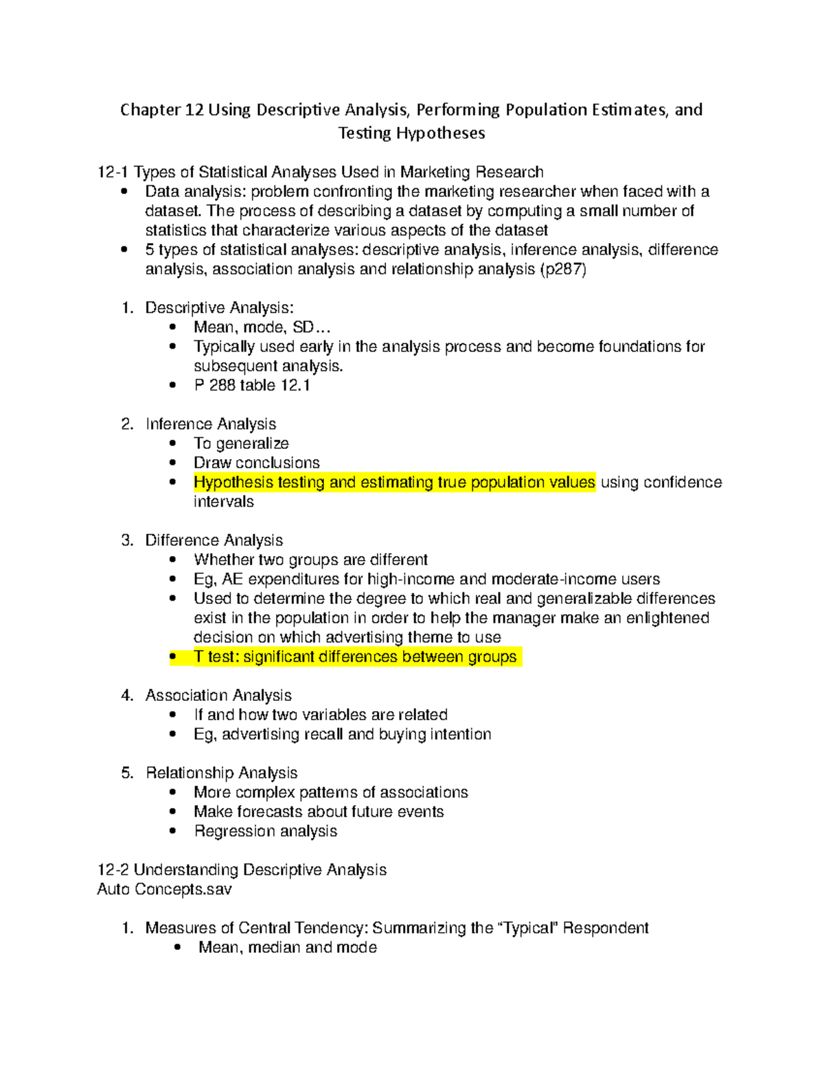 Chapter 12 Text Book Reading - Chapter 12 Using Descriptive Analysis ...