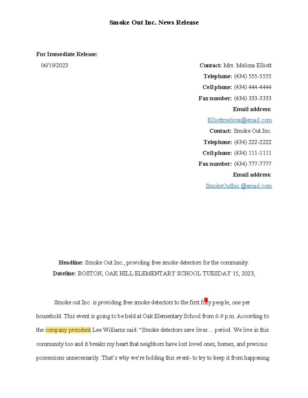 Annotated-News 20release 20Journ 20225 20 28B01 29 20Melissa 20Elliott-1.docx - Smoke Out Inc ...