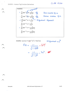 Exponential Log Derivative Notes - MTH 210 - Studocu