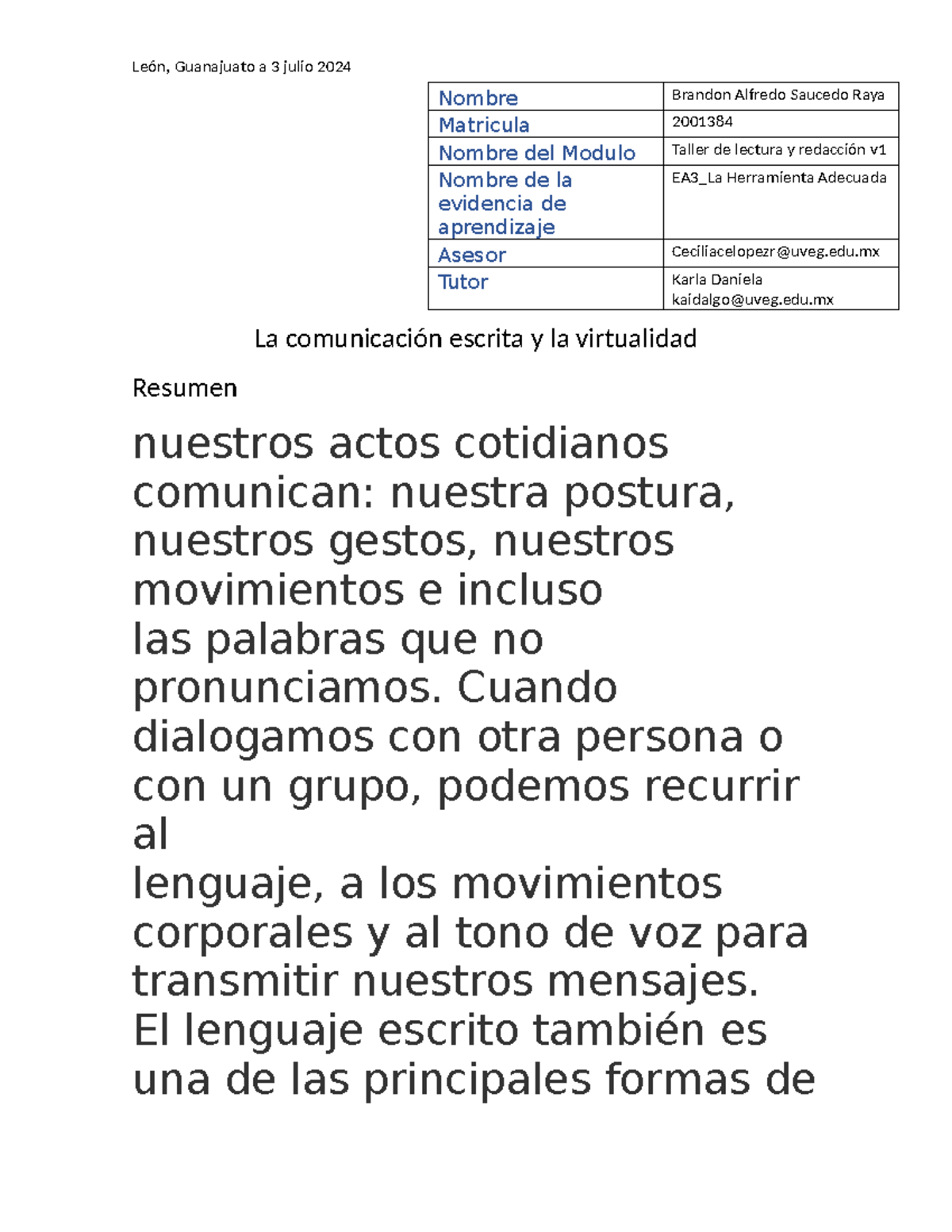 EA3 La Herramienta Adecuada brandon alfredo saucedo raya - La ...