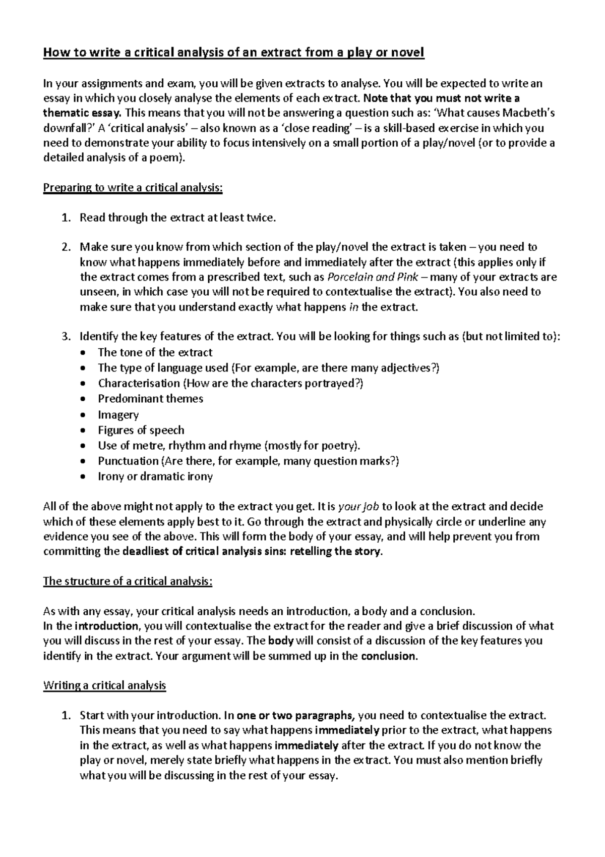 ENG2602 Crit analysis worksheet - How to write a critical analysis of ...