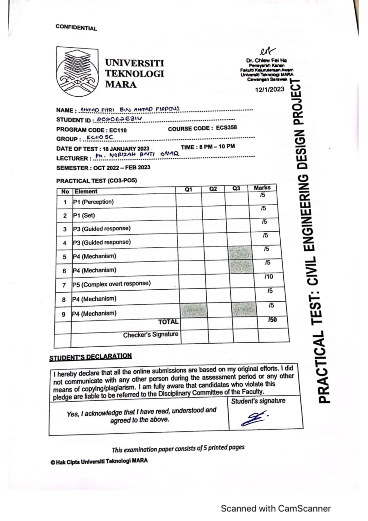 ECW331 Assignments - Rectangular Slab Panel Design : C Input Data Lx (m ...