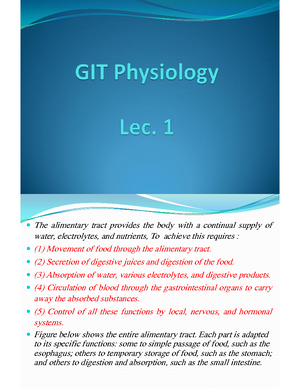 GIT Physiology lec 2 - Gastrointestinal blood flow— “splanchnic ...