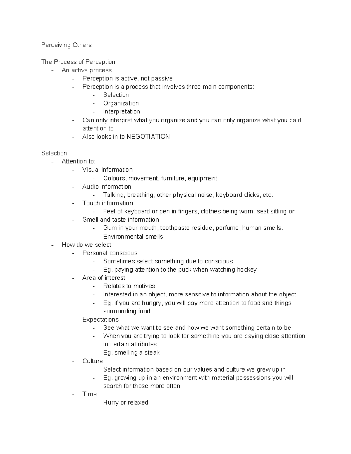 Perceiving Others - Perceiving Others The Process of Perception - An ...