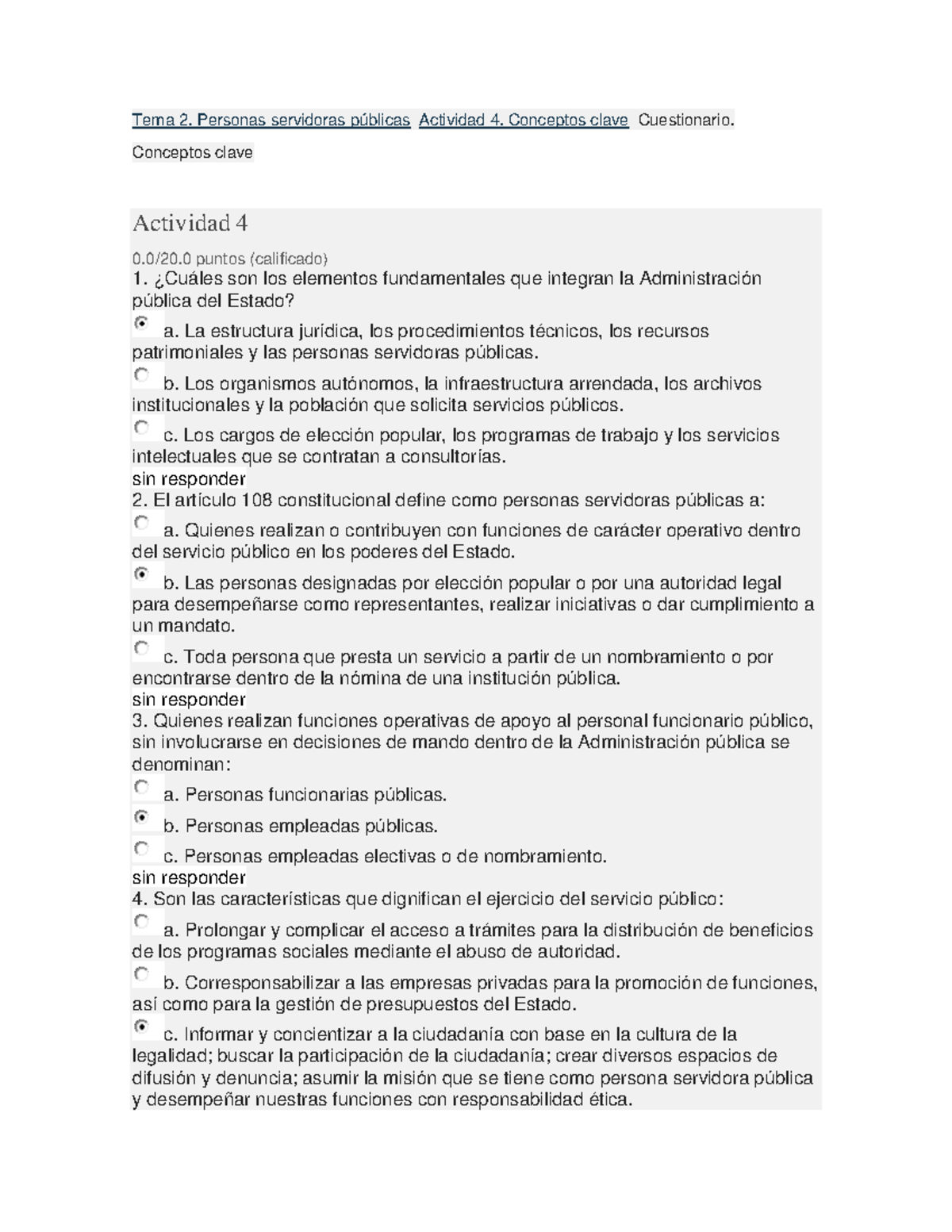 Tema 2 - Tema 2. Personas servidoras públicas Actividad 4. Conceptos ...