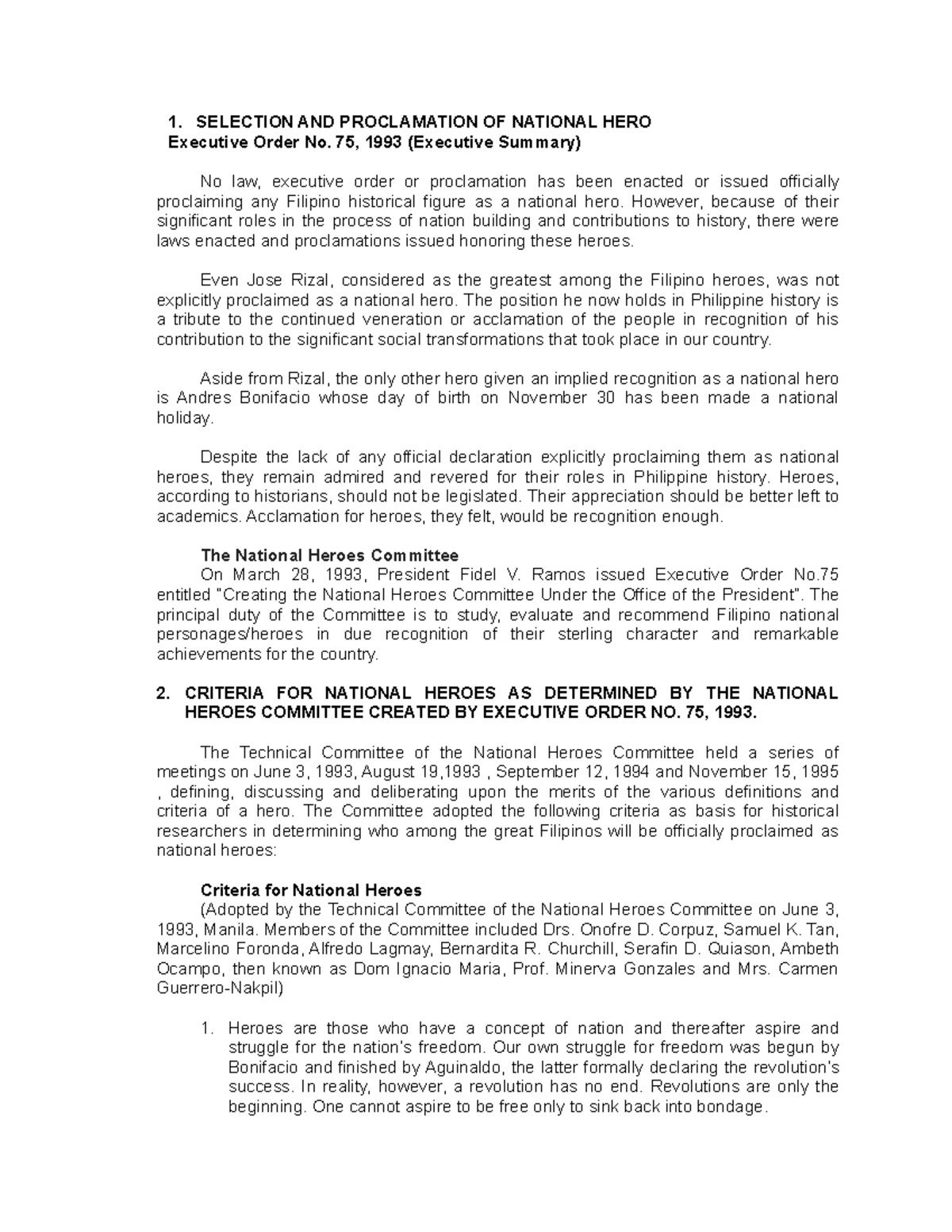 Life and Works of Rizal - 1. SELECTION AND PROCLAMATION OF NATIONAL ...