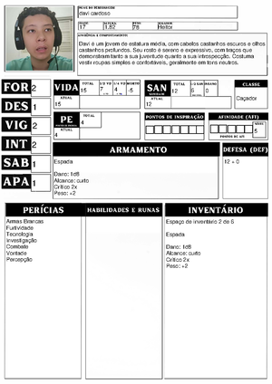 Paradox Sistema - dsadasdsa - FICHA DE PERSONAGEM - Ficha de combate A ...