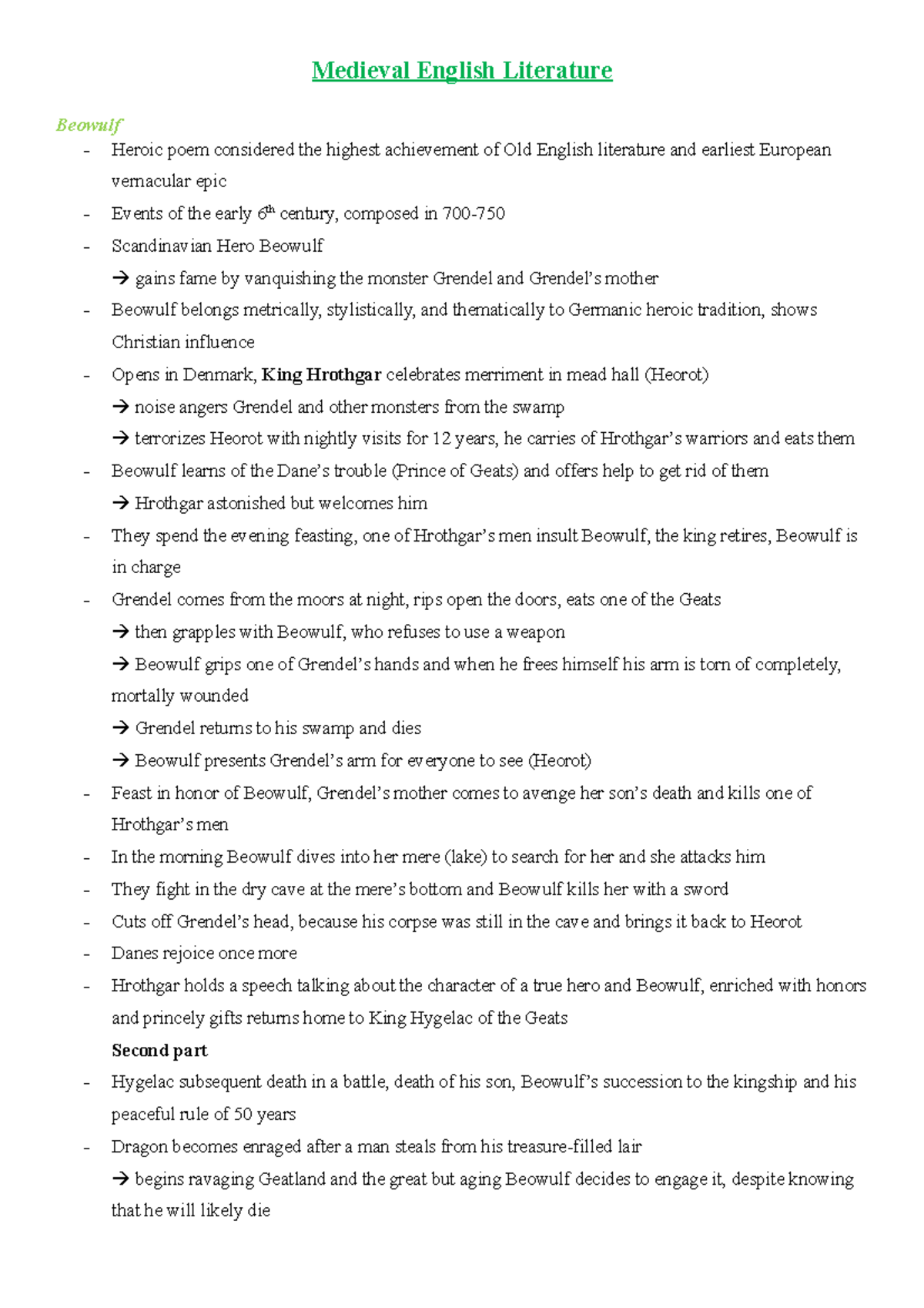 MEL Quiz 2 - WiSe - Medieval english literature - RUB - Studocu