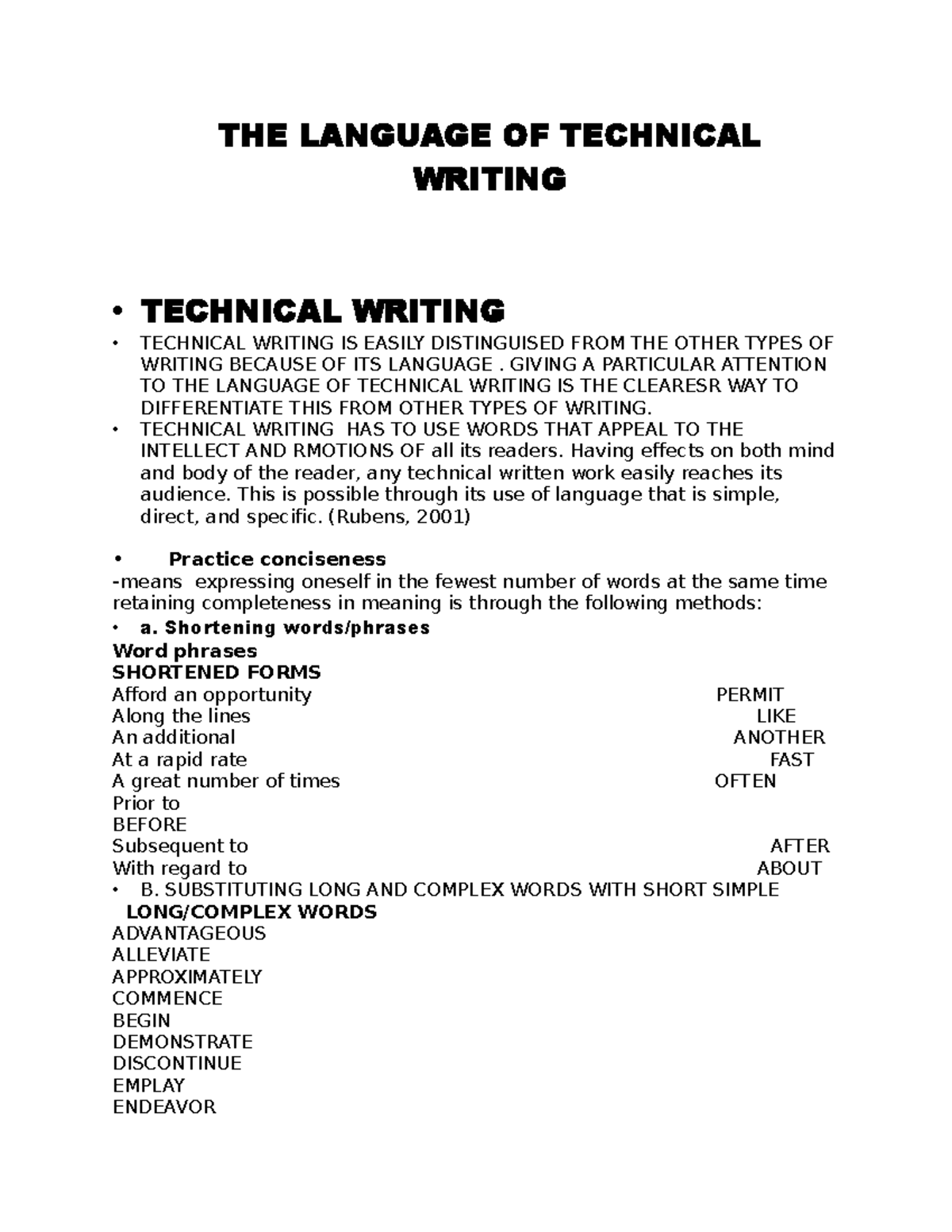 THE Language OF Technical Writing Danna D^ - THE LANGUAGE OF TECHNICAL ...