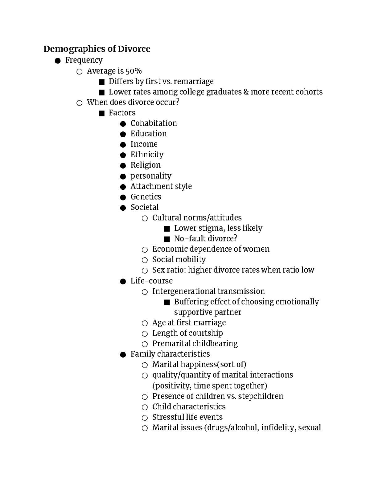 Chapter 13 Dissolution and Loss in Relationships - Demographics of ...