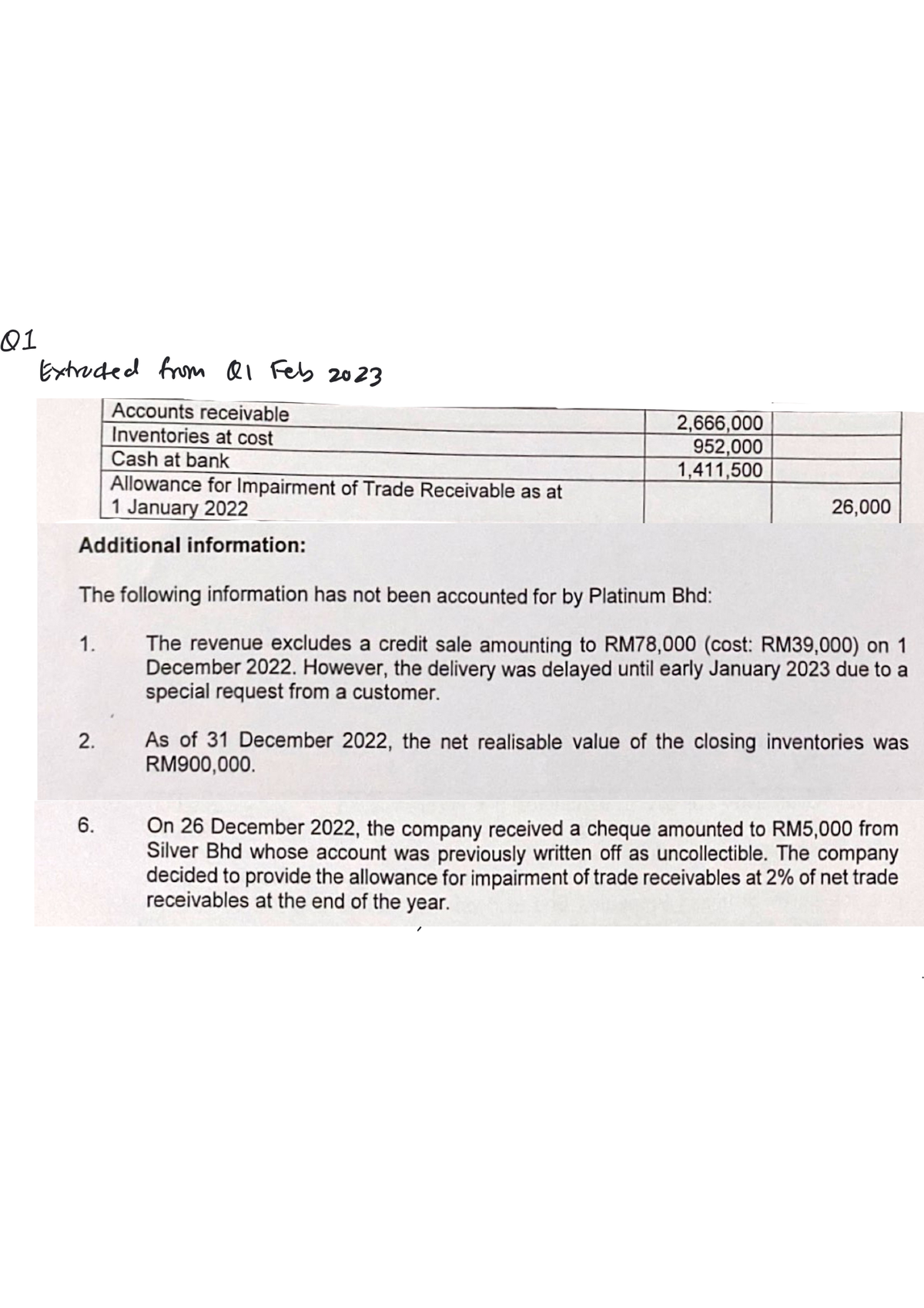 FAR410 Tutorial Question- Receivables - BACHELOR OF ACCOUNTANCY (HONOUR) - Studocu