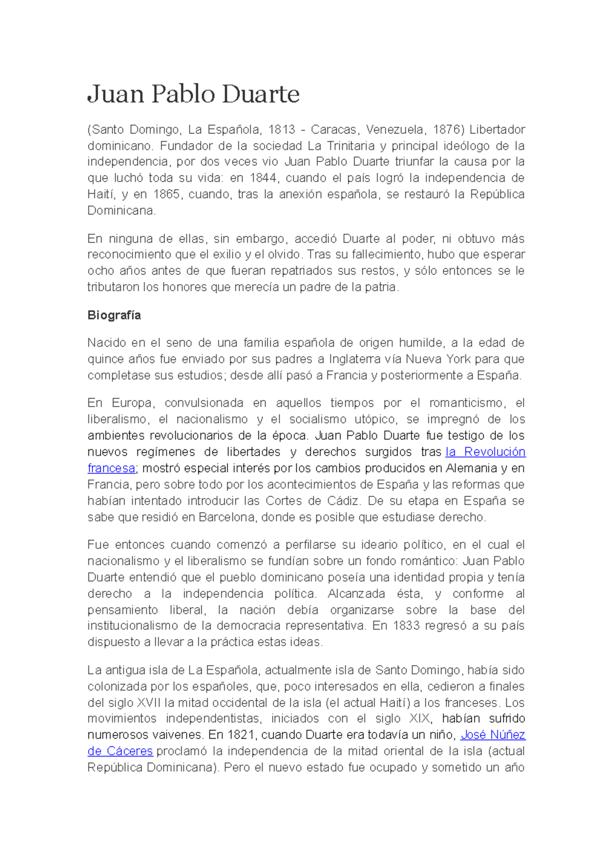 Juan Pablo Duarte - hhhhhhhhhhhhhhhhh - Juan Pablo Duarte (Santo ...