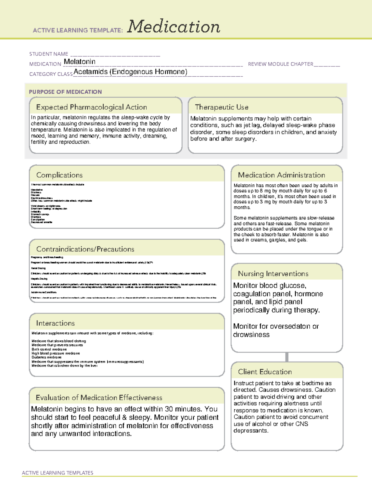 Remediation #1 for ATI Test B - ACTIVE LEARNING TEMPLATES Medication ...