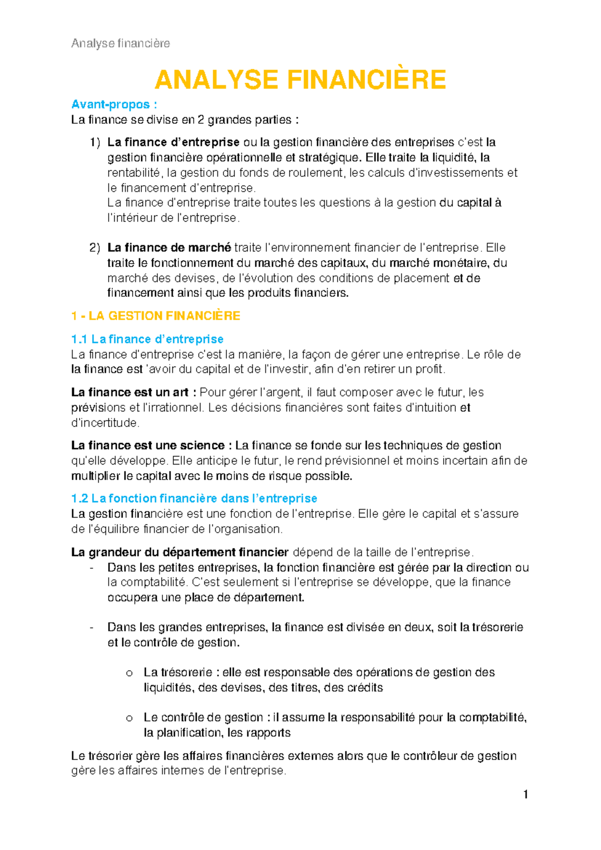Analyse financière résumé - Warning: TT: undefined function: 32 ANALYSE FINANCIÈRE Avant-propos ...