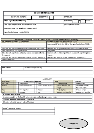 Geography lesson plan term 4 week 3 - SS LESSON PLAN 2022 DESCIPLINE ...