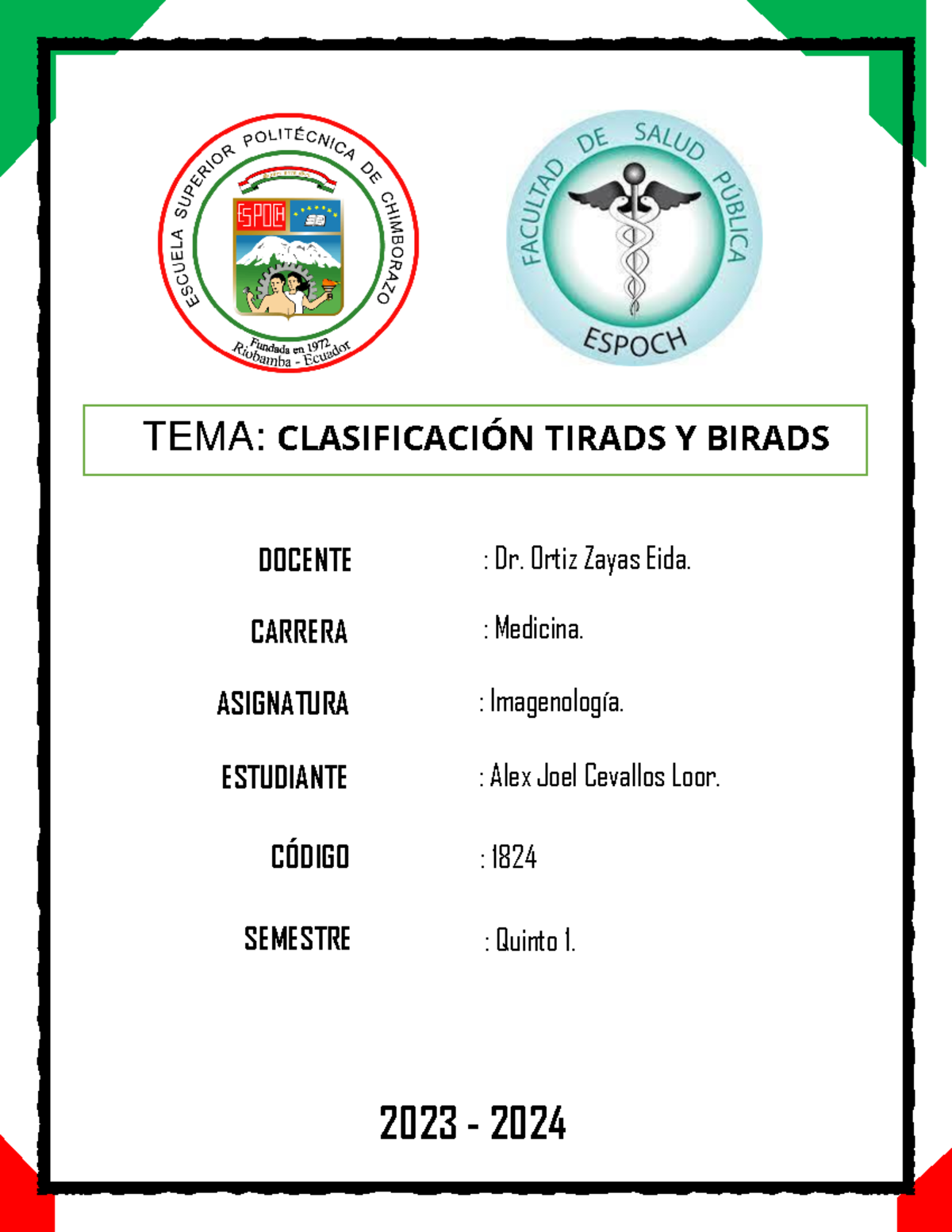 Clasificación de TI-RADS y BI-RADS - TEMA: CLASIFICACIÓN TIRADS Y ...
