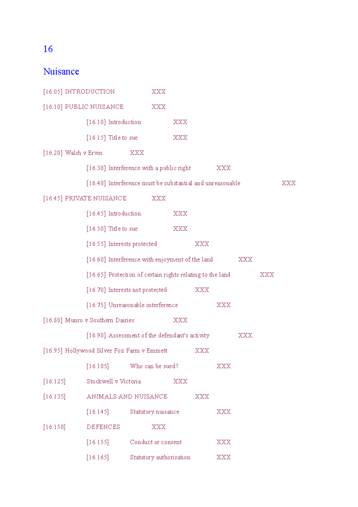 16 - Nuisance Text - Plain text. - 16 Nuisance [16] INTRODUCTION XXX ...