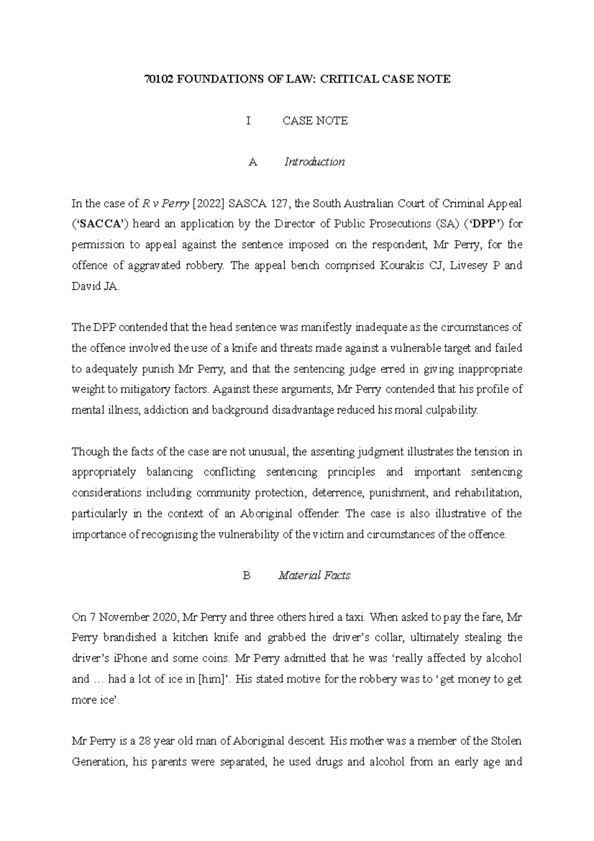 Assignment 1 Case Note - 070102 - Studocu