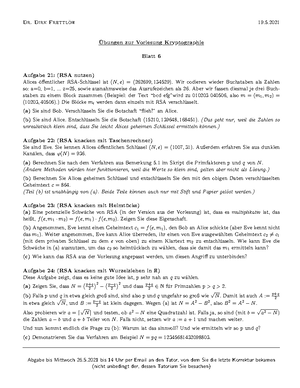 Krypt 21-ueb12 - Hausaufgabenblatt - Dr. Dirk Frettl ̈oh 30. Ubun ̈ gen ...