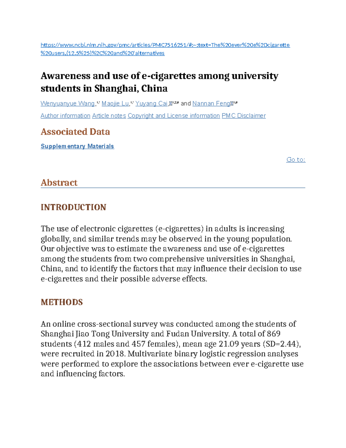 Vaping 1 - ncbi.nlm.nih/pmc/articles/PMC7516251/#:~:text=The%20ever%20e ...
