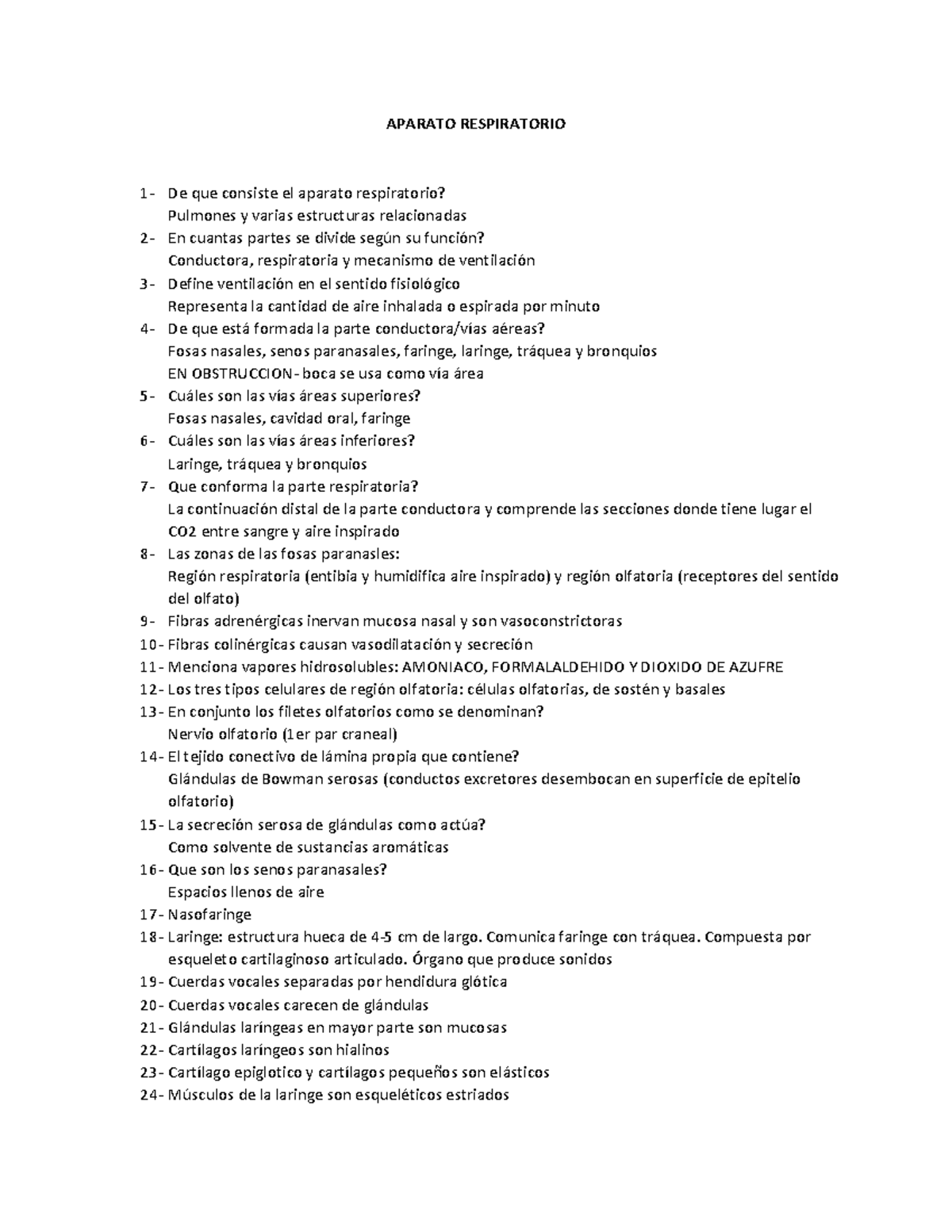 Aparato Respiratorio Resumen Histología - Warning: TT: undefined function: 32 Warning: TT ...