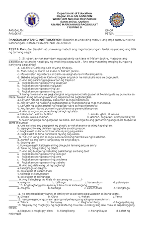 Filipino-Passages - reading - Grade 7 Filipino - Reading Filipino ...