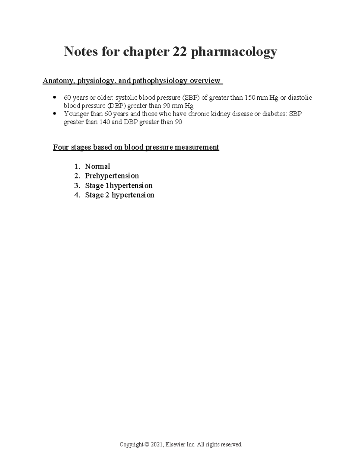 Pharm notes - Notes for chapter 22 pharmacology Anatomy, physiology ...