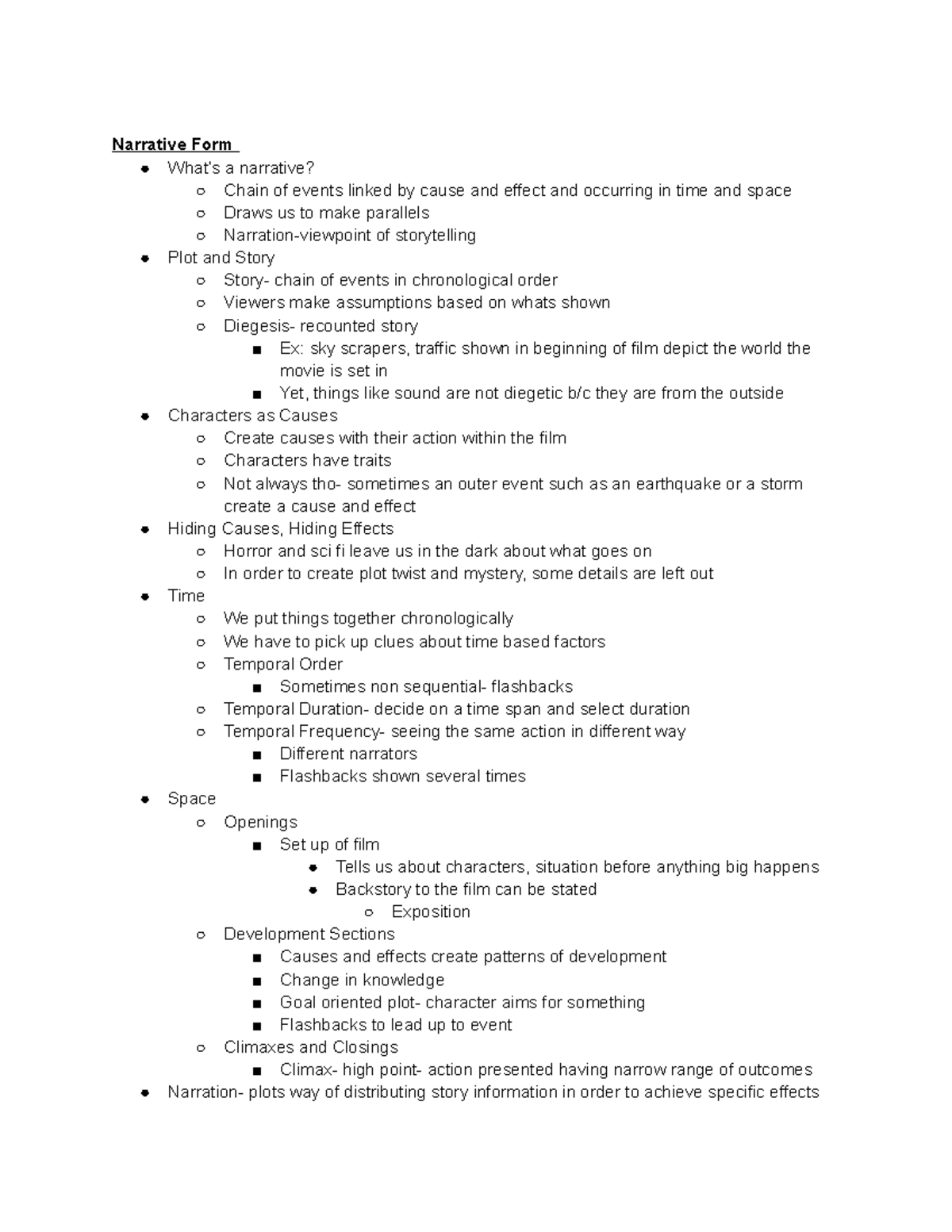 Chapter 3 - Dr. Lerner 270 - Film Art: an Introduction - Narrative Form ...