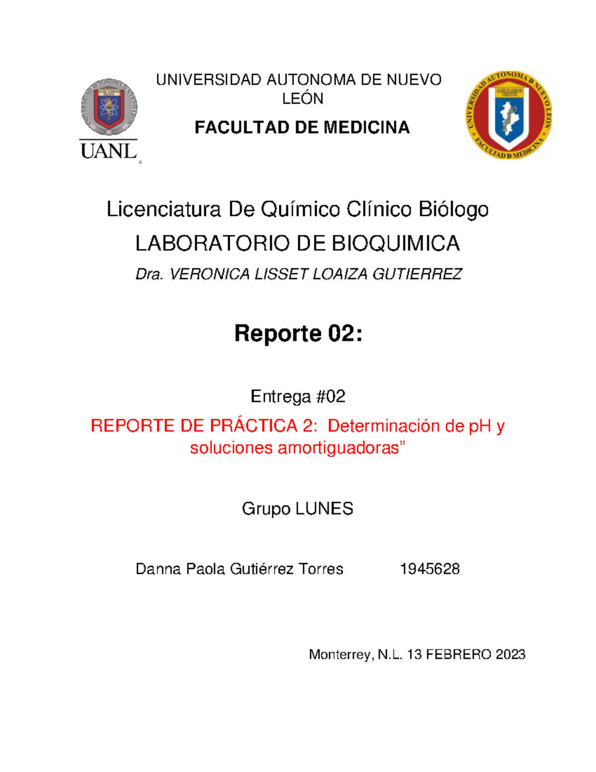 DPGT-LAB#2-BQ - pH y su determinación - UNIVERSIDAD AUTONOMA DE NUEVO ...