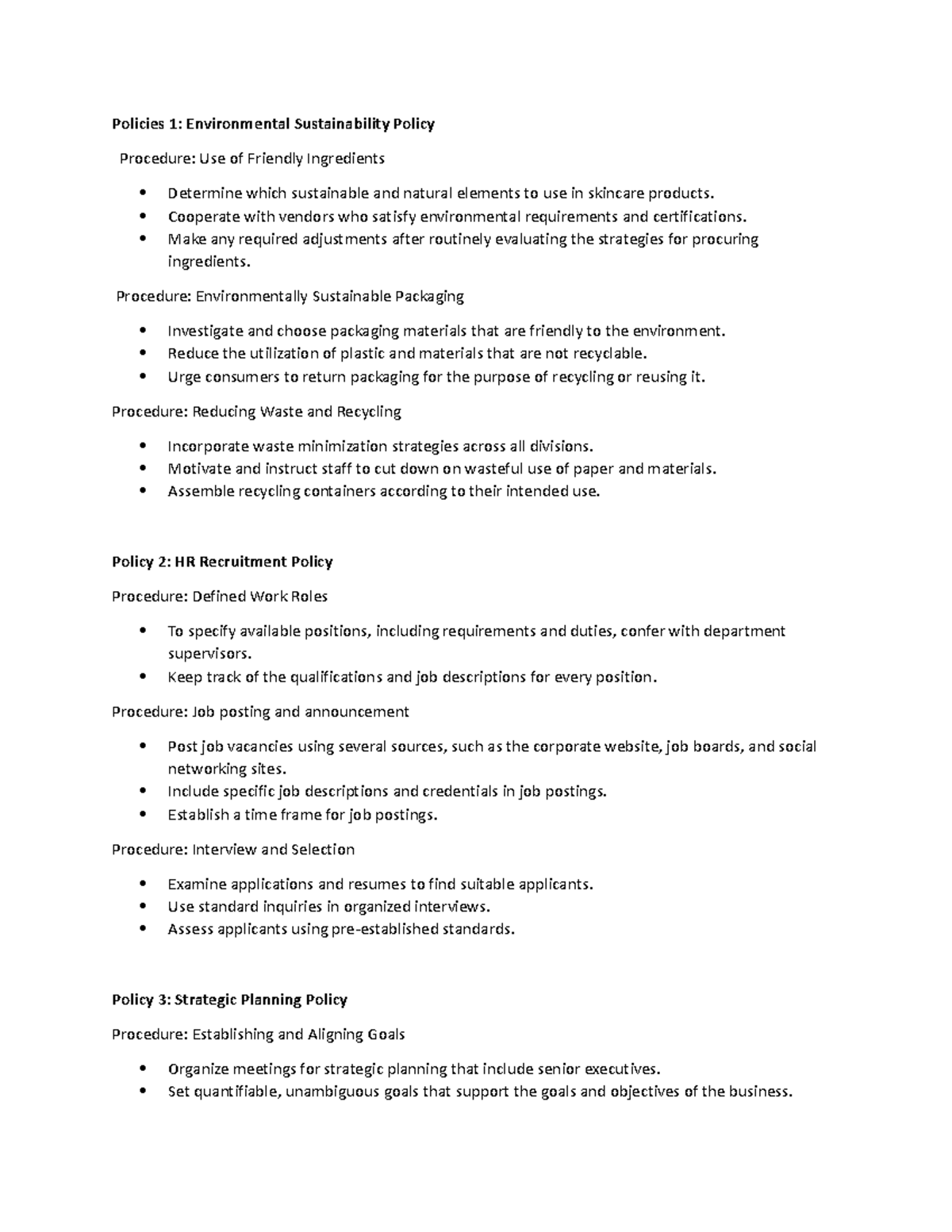 Policies - aaa - Policies 1: Environmental Sustainability Policy ...