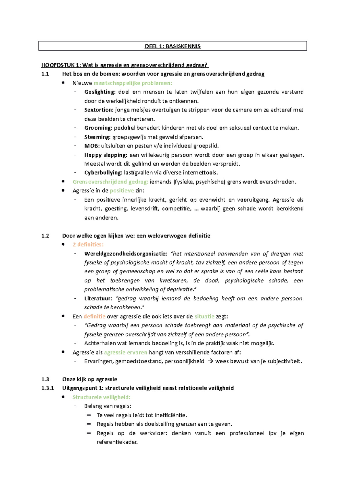 Crisishantering P2 - DEEL 1: BASISKENNIS HOOFDSTUK 1: Wat is agressie ...