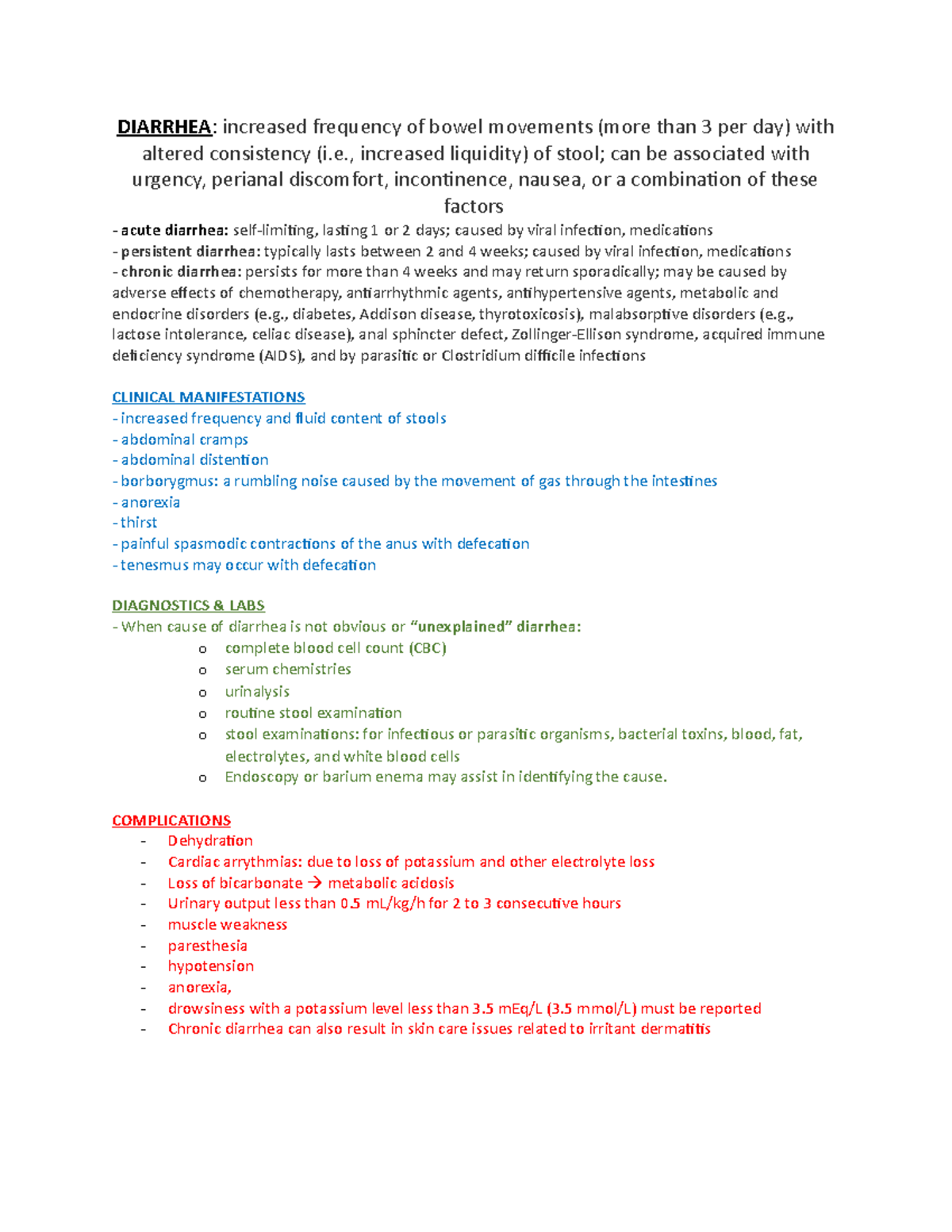 Diarrhea concept map - DIARRHEA: increased frequency of bowel movements ...