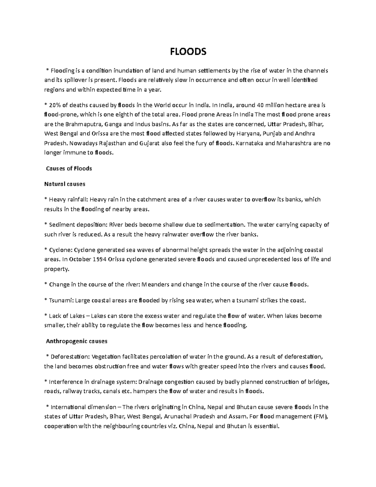 Floods - Flooding is a condition inundation of land and human ...