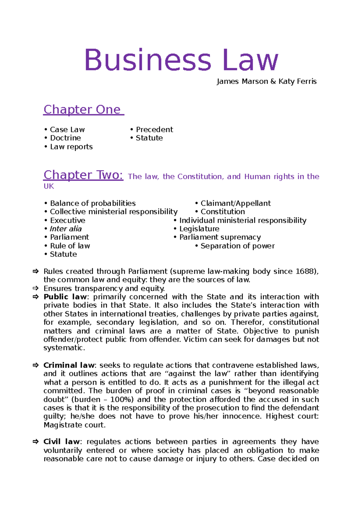 Business Law Book - Includes Chap 1, 2, 3, 4, 11, 12, 13, 14. The main ...