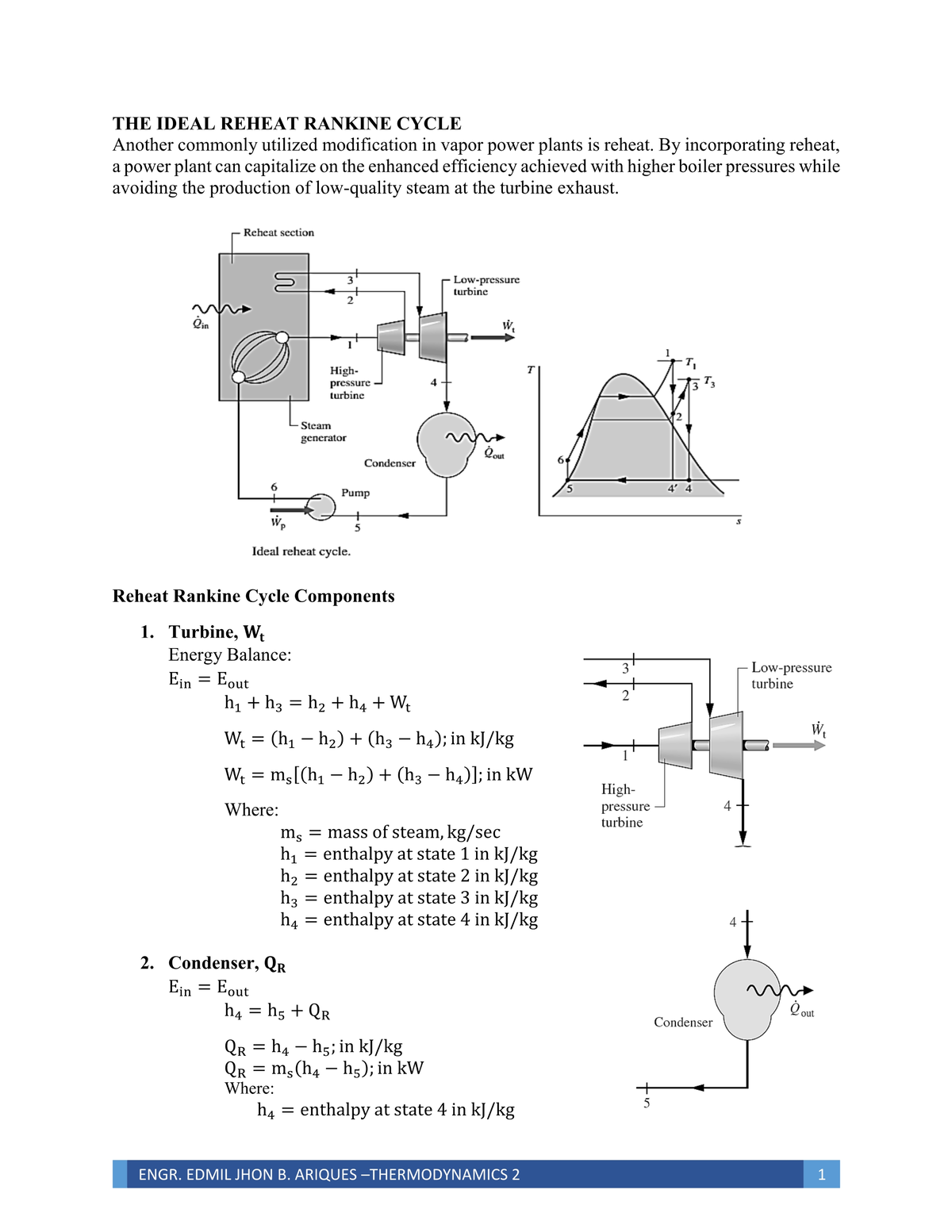 Scanned Module 2 Reheat Rankine Cycle - Corporate law - Studocu