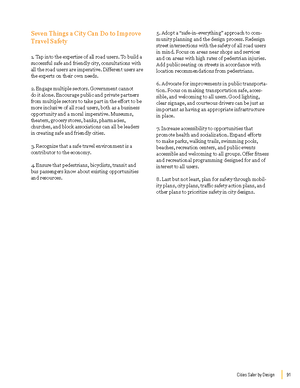 Guidance and examples to promote traffic safety through urban and ...