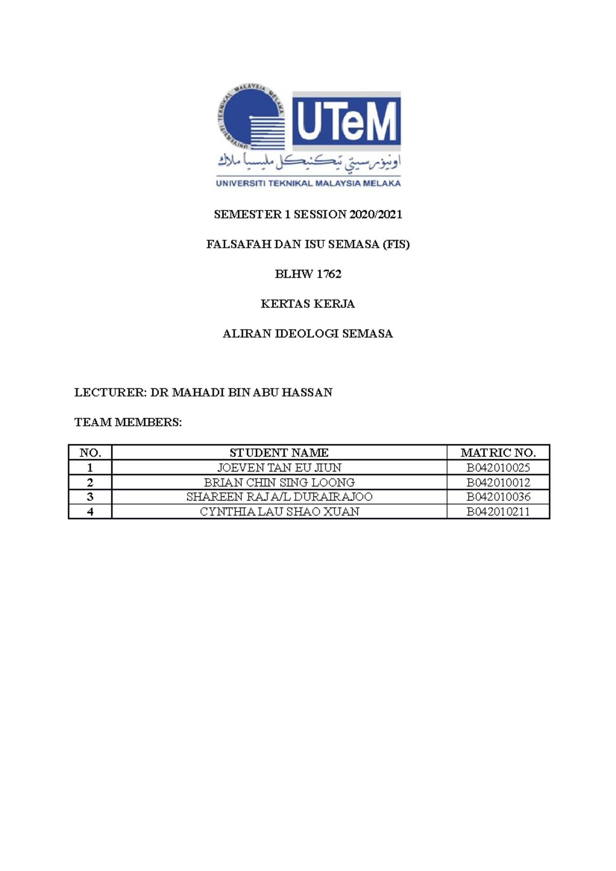 Ideologi Relativisme Pascamoden - SEMESTER 1 SESSION 2020/ FALSAFAH DAN ...