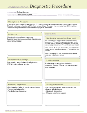 Nursing Skills - Cardiac Assessment - ACTIVE LEARNING TEMPLATES Nursing ...