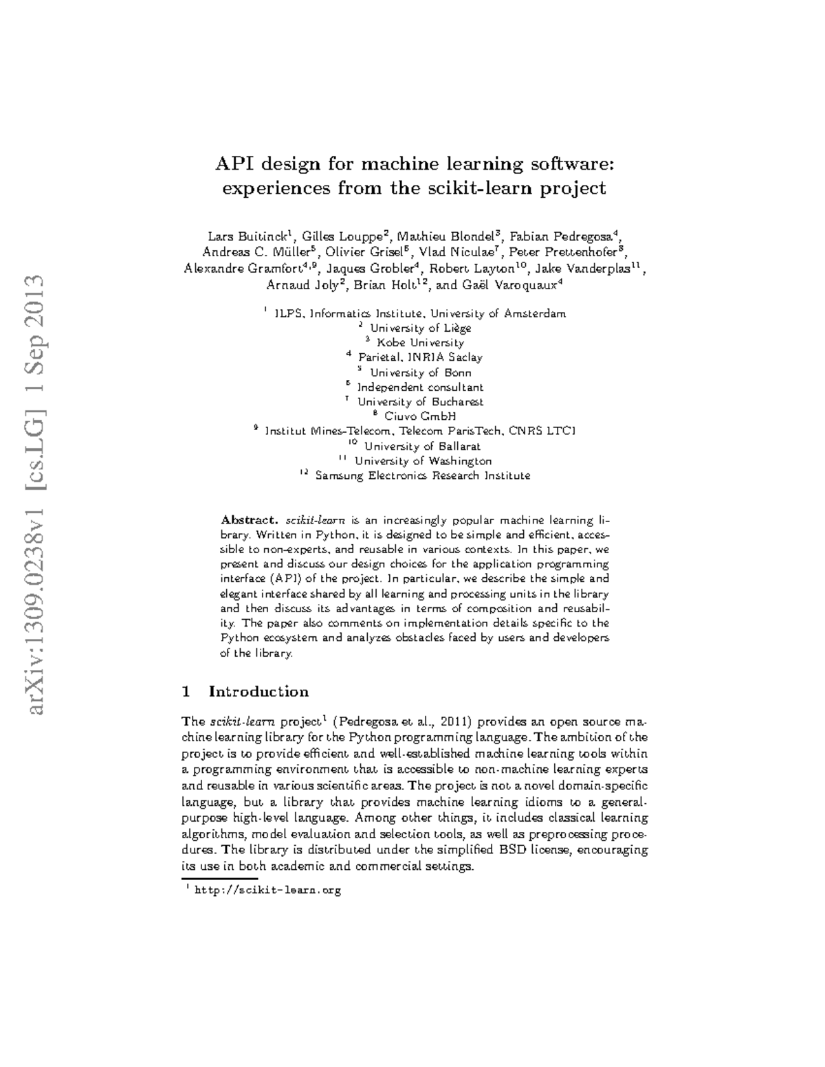 API design for machine learning software experiences from the scikit ...