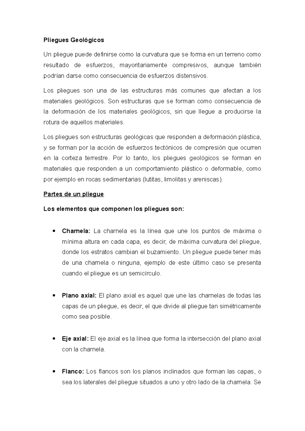 Pliegues Geológicos - Pliegues Geológicos Un pliegue puede definirse ...