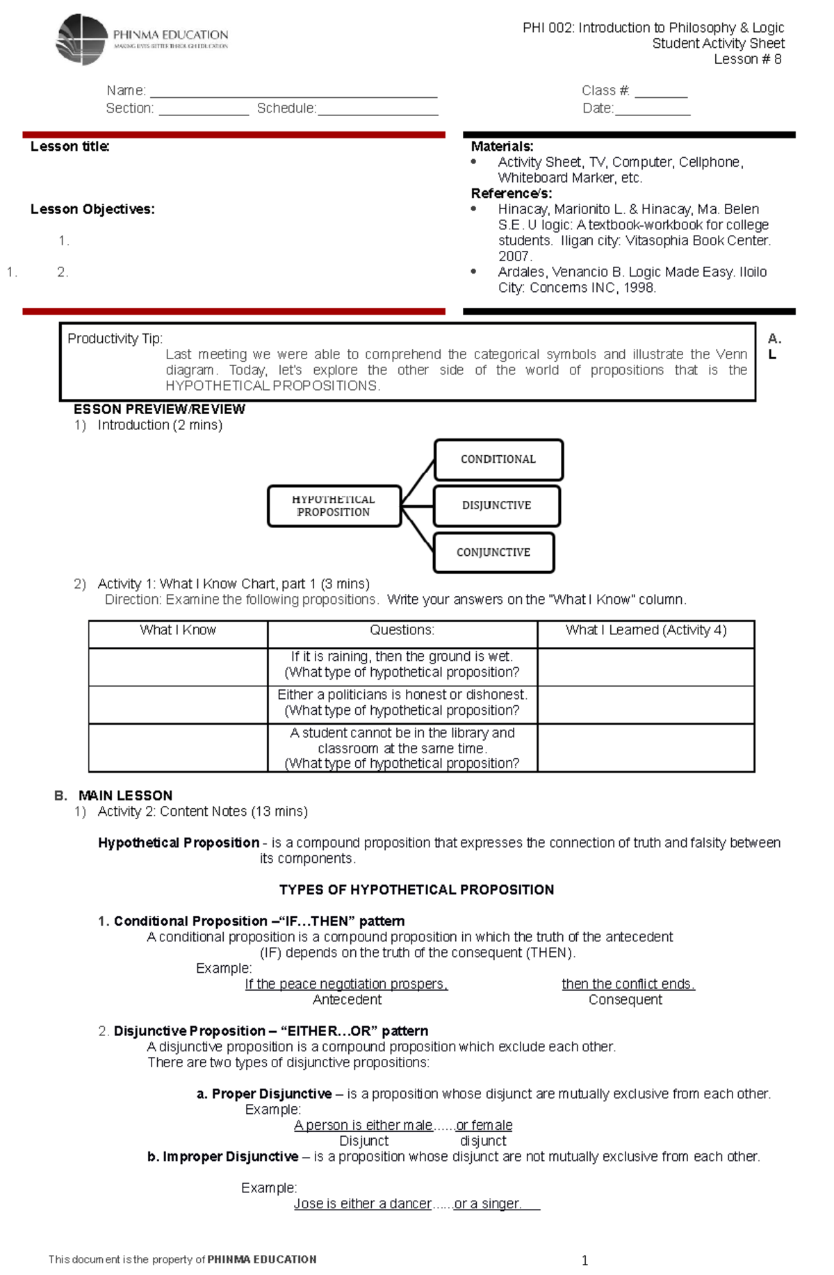 Lesson 8 Logic SAS - This will serve as guide to students who are struggling asnwering their ...