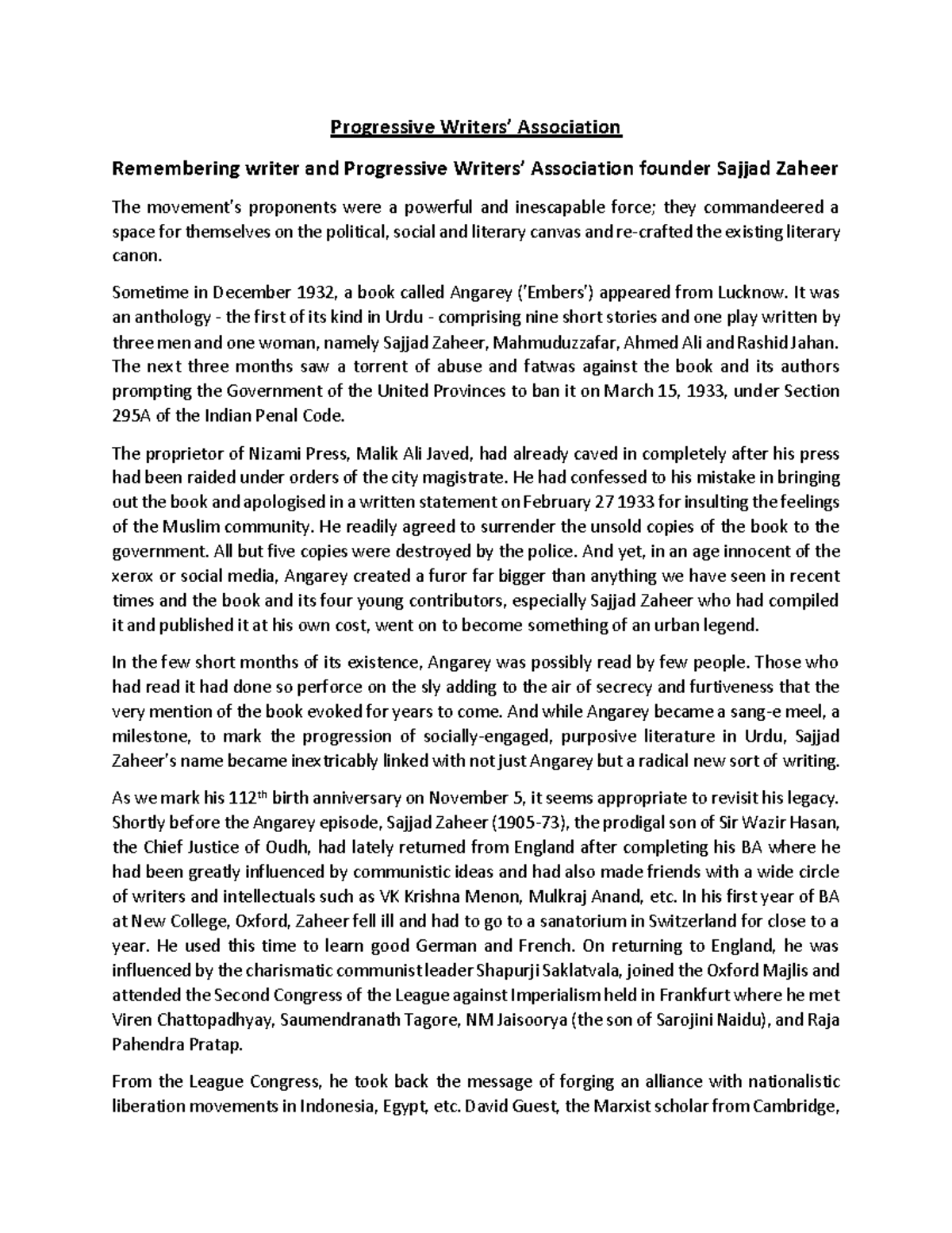 Progressive Writer (CLP 2) - Progressive Writers’ Association ...