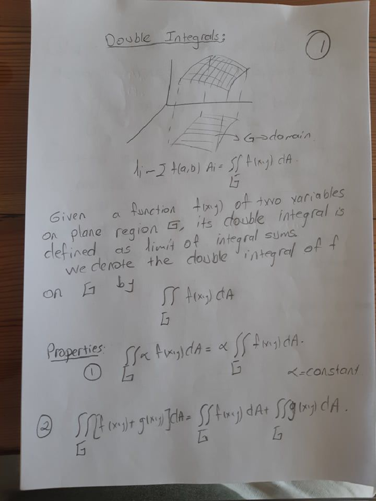 Double Integrals - math - MATH-180 - Studocu