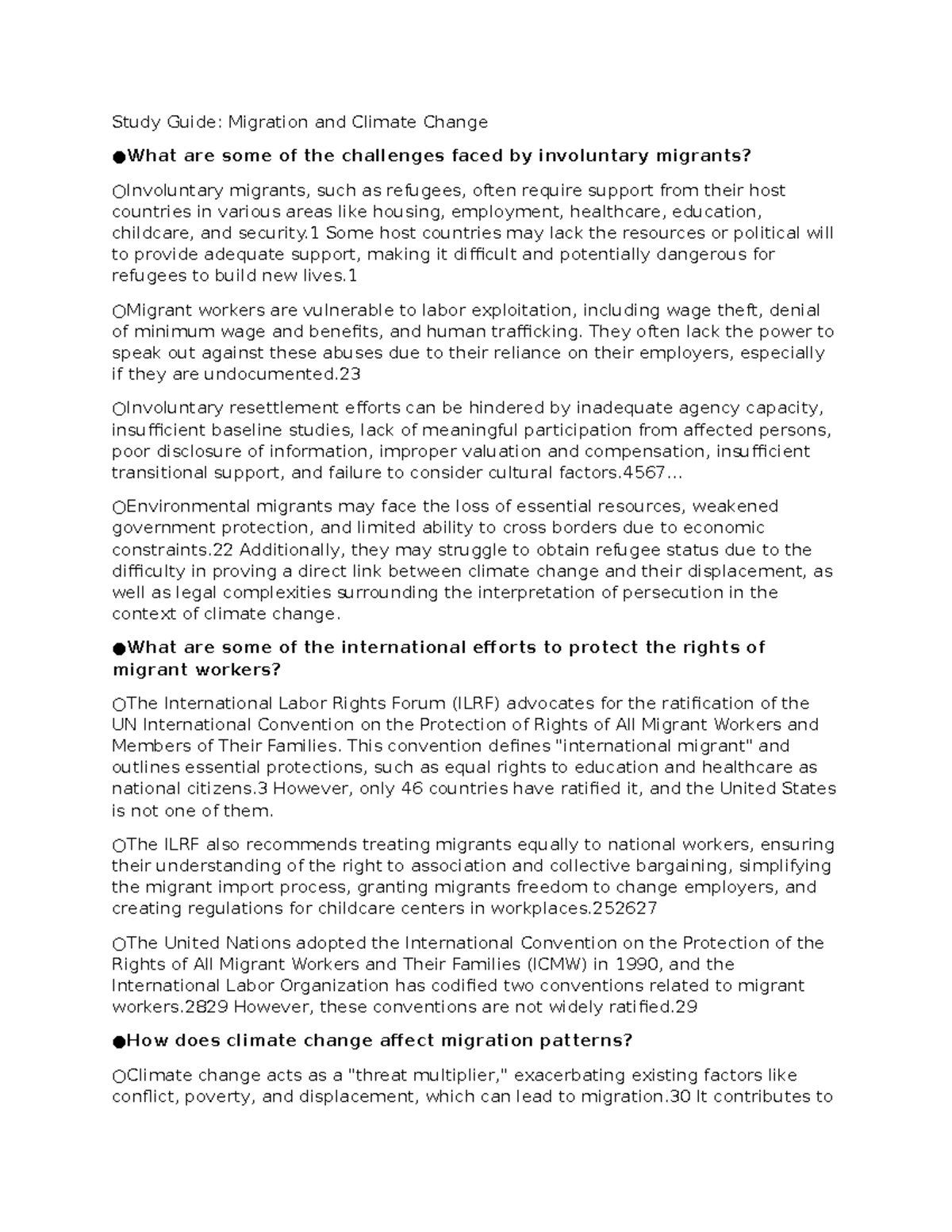 D199PAstudy - pa study guide - Study Guide: Migration and Climate ...