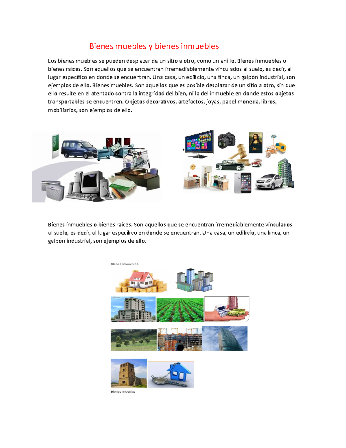 Bienes muebles y bienes inmuebles - Bienes inmuebles o bienes raíces ...