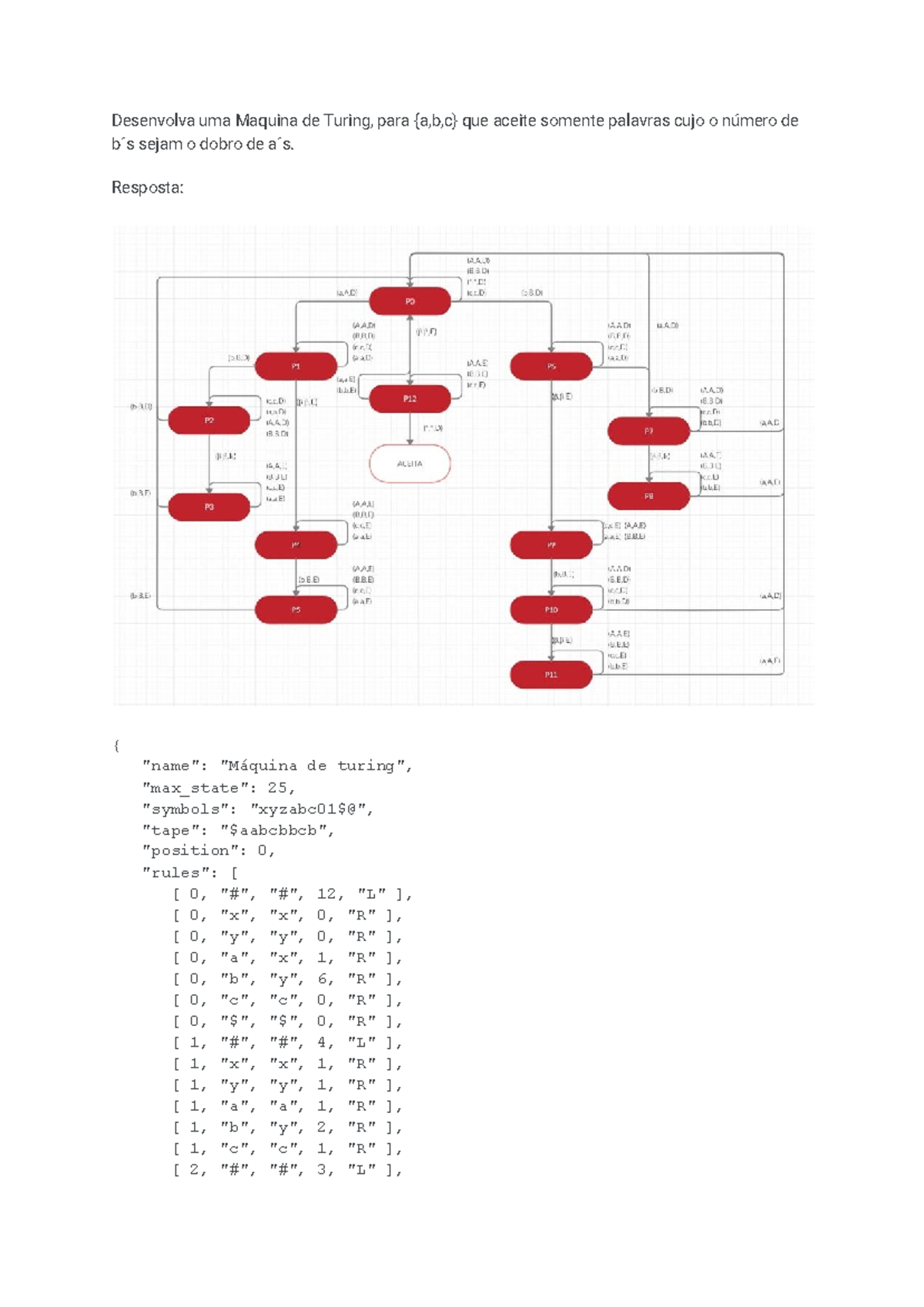 Desenvolva uma Maquina de Turing - Resposta: { "name": "Máquina de ...