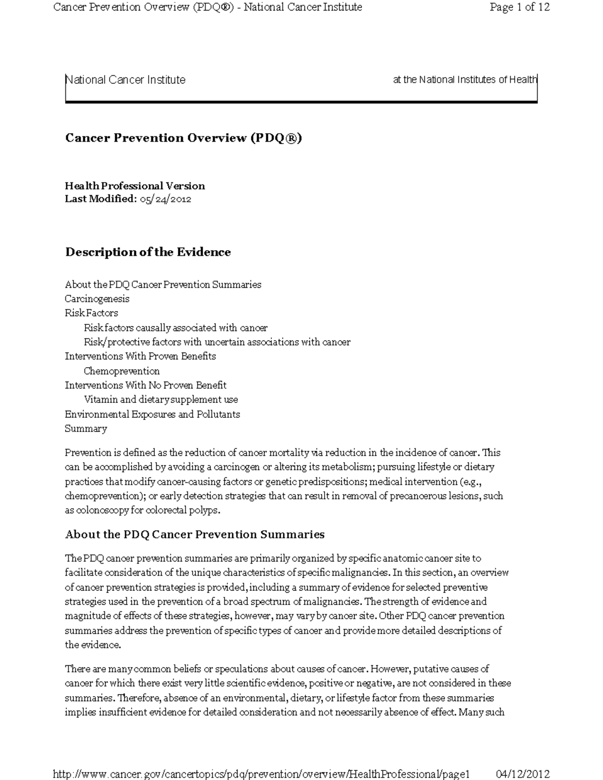 NCI- Cancer Overview - - Studocu